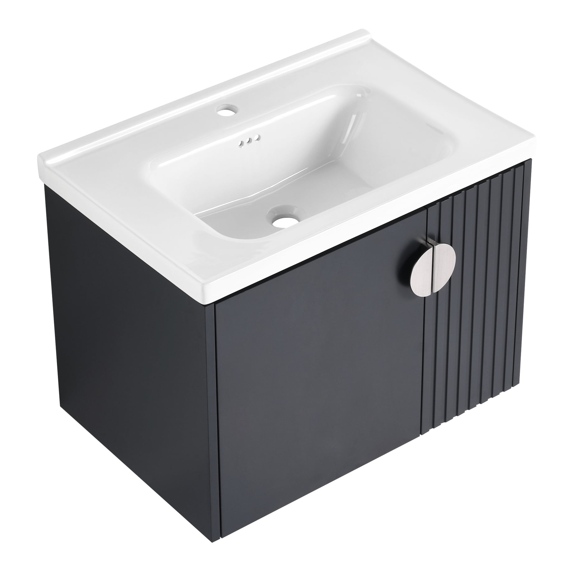 28-Inch, Wall-Mounted - Three Layers of Glaze Ceramic Sink - Small ...