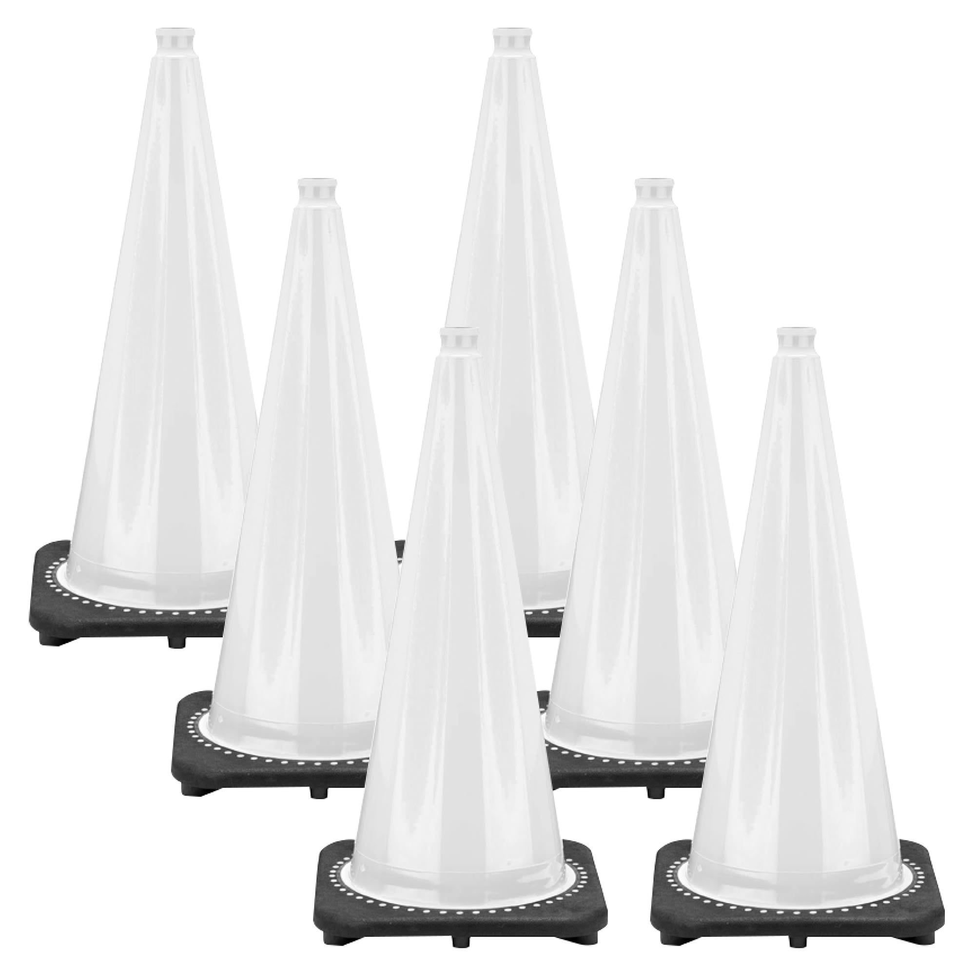 28 Inch White Traffic Cones (6 Pk) - Walmart.com