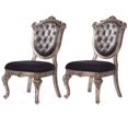 28 Inch Wide Wood Dining Chair Gray, Silver, Set of Two- Saltoro Sherpi ...