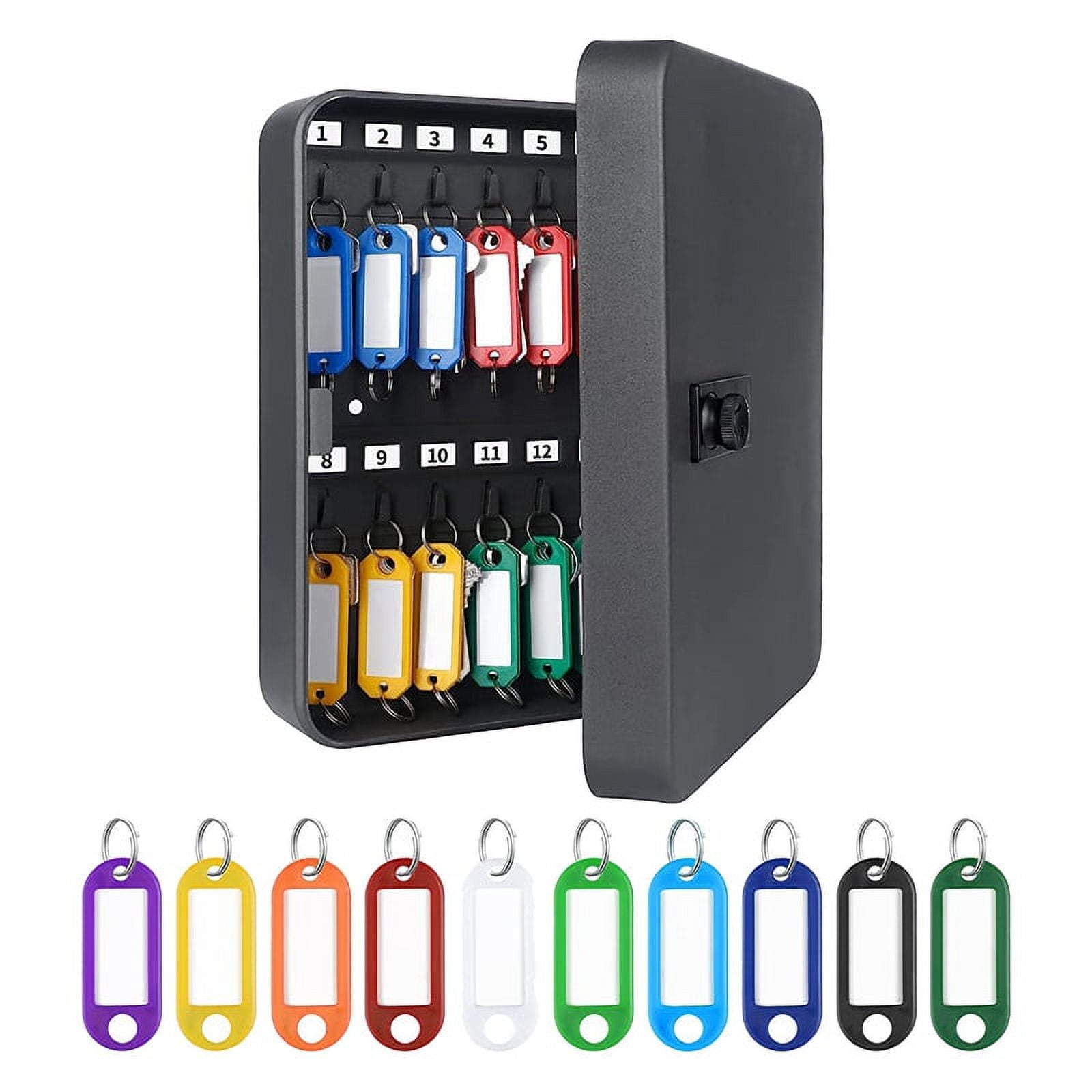 28-Key Steel Key Cabinet Combination Lock Key Organizer with 40 Key Tag ...