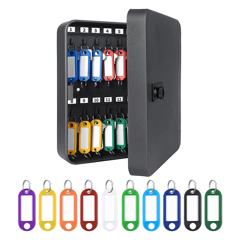 28-Key Steel Key Cabinet Combination Lock Wall Mounted Organizer with ...