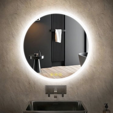 LED Smart Bathroom Mirror with Clock & Temp., Magnifying, Sizes 20x28 ...