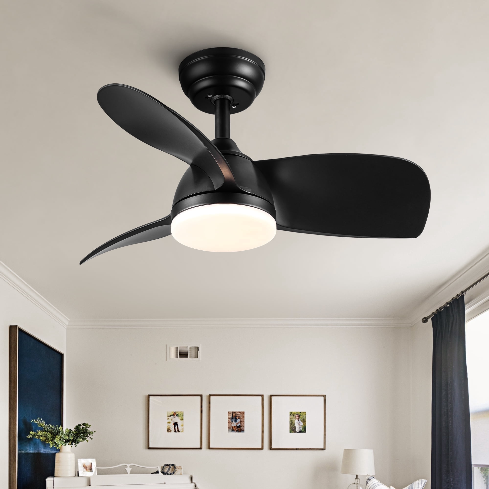 QHTX 28-Inch Brushed Nickel Leaf Ceiling Fan - Walmart.com