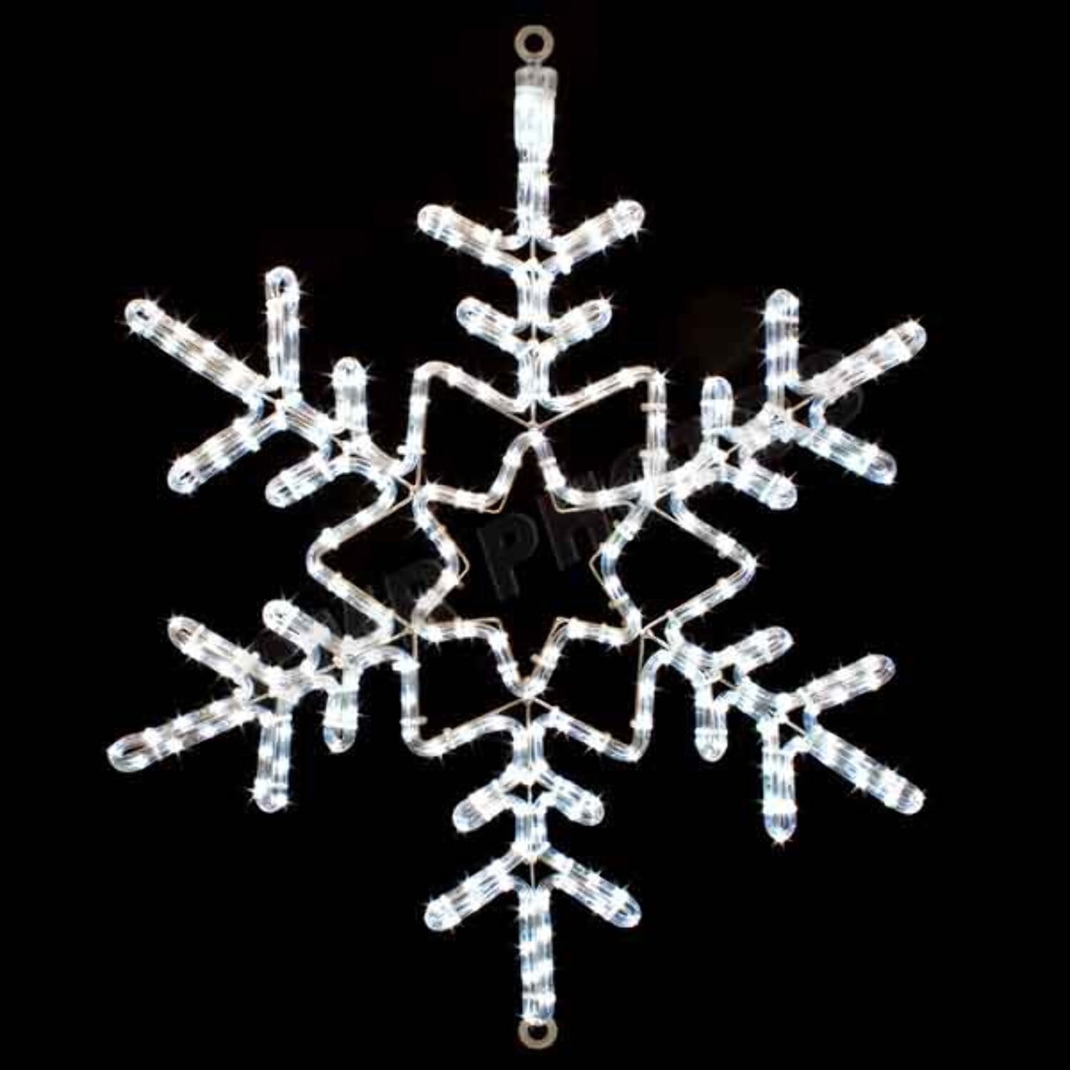 28 LED Rope Light White Snowflake Silhouette Motif Display - Walmart.com