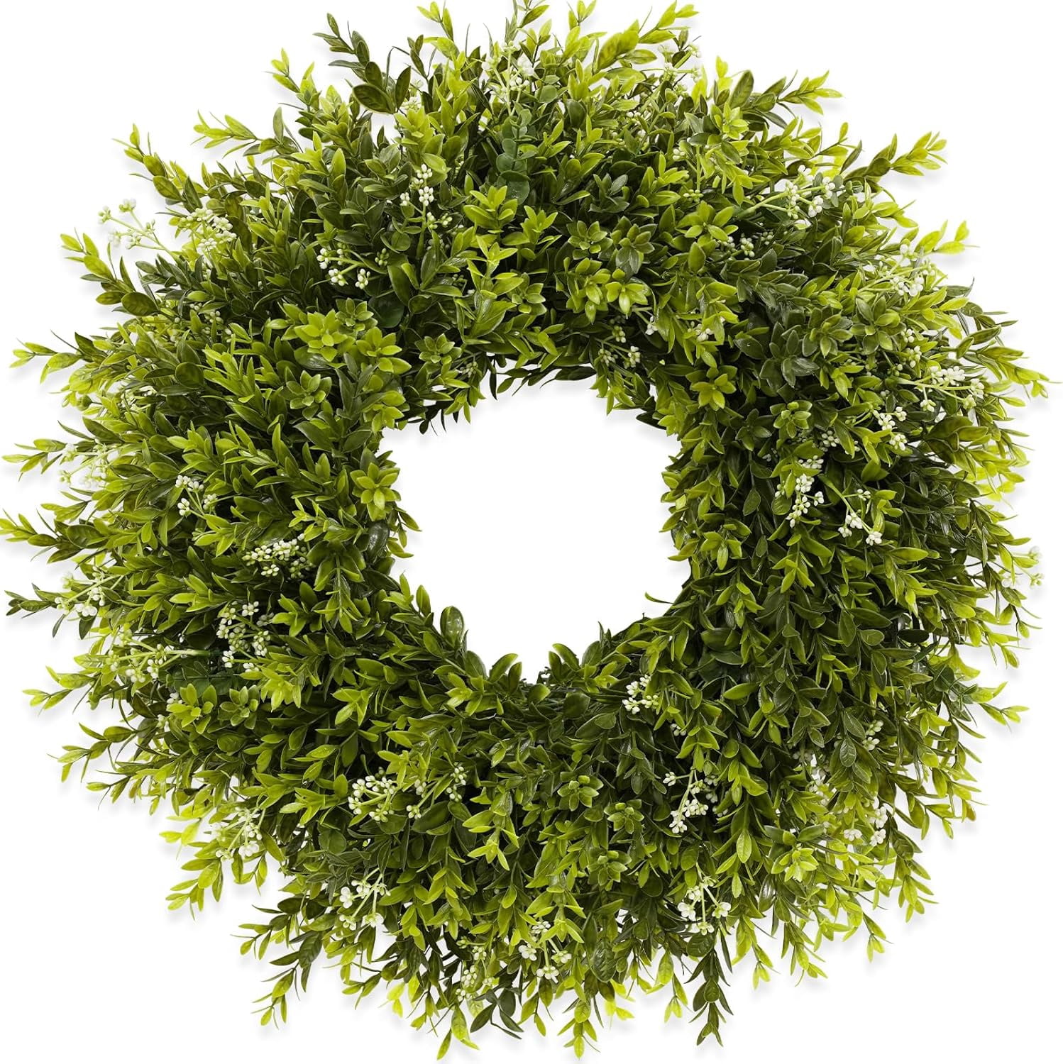28'' Large Boxwood Wreath for Front Door Porch Window Artificial Leaves ...