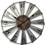 28" Large Farmhouse Decor Wall Clocks Metal Windmill Time Piece ...