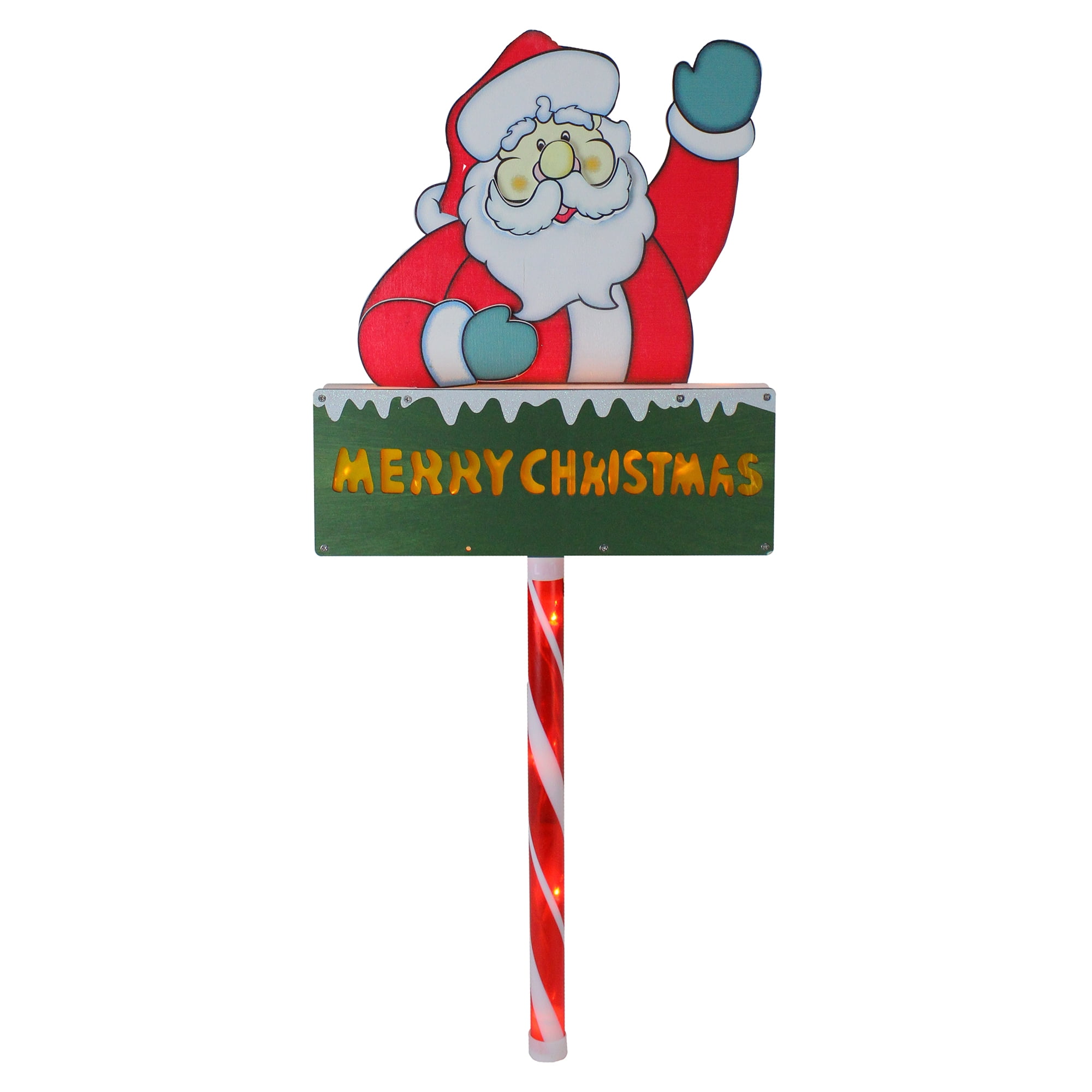 Northlight 28 Inch Lighted Santa Claus Merry Christmas Outdoor Lawn ...