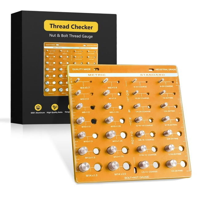 28 Nut and Bolt Thread Checker, Bolt Identifier Board, Bolt and Nut ...