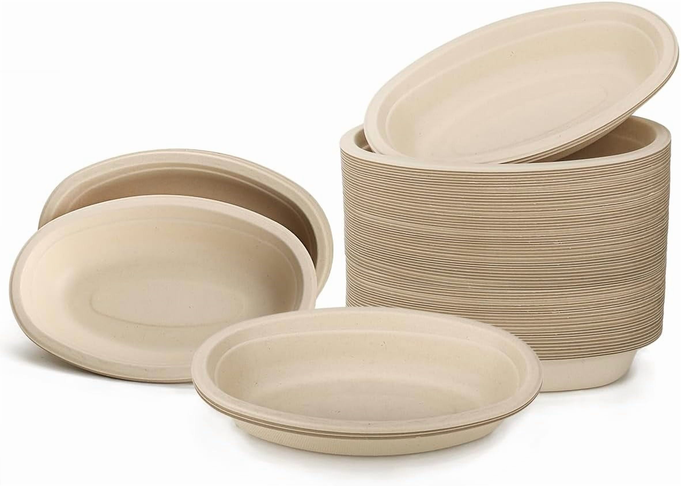 28 OZ 50 Count Paper Bowls, Oval Paper Bowls, Soup Bowl, Meal Prep ...