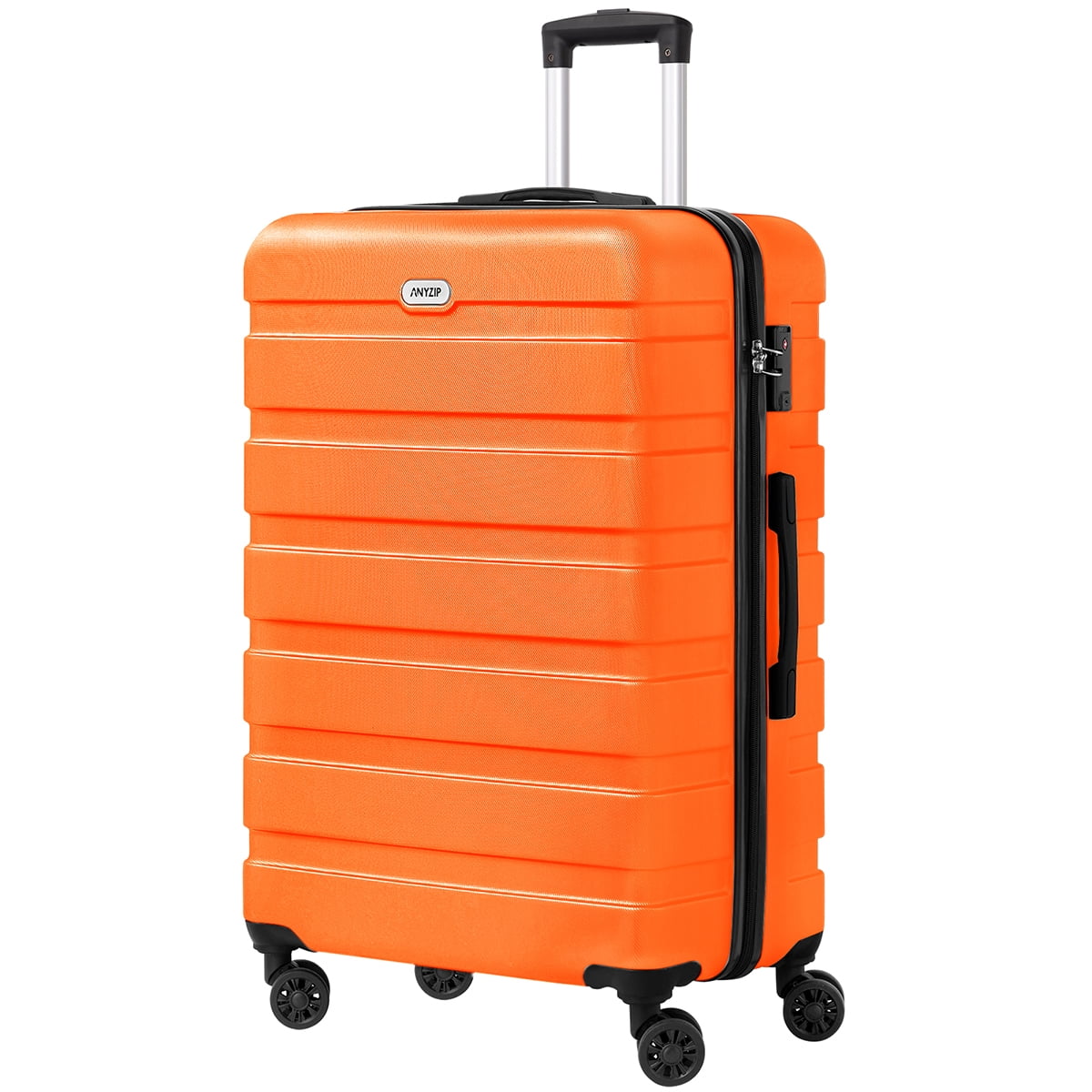 28" Orange Hardside Luggage PC ABS for Strength.4 Universal Wheels for ...