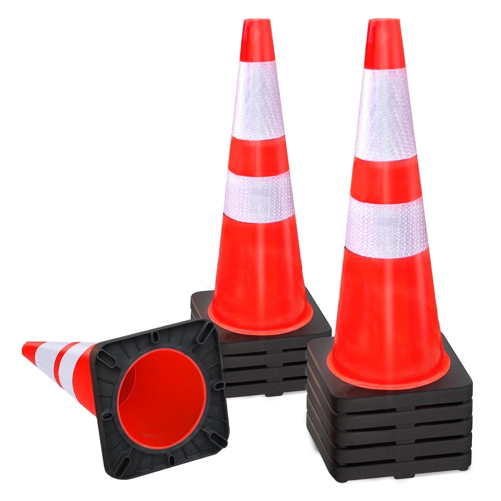 Chery Industrial 28" Orange Traffic Cones with 2 Reflective Collars and ...