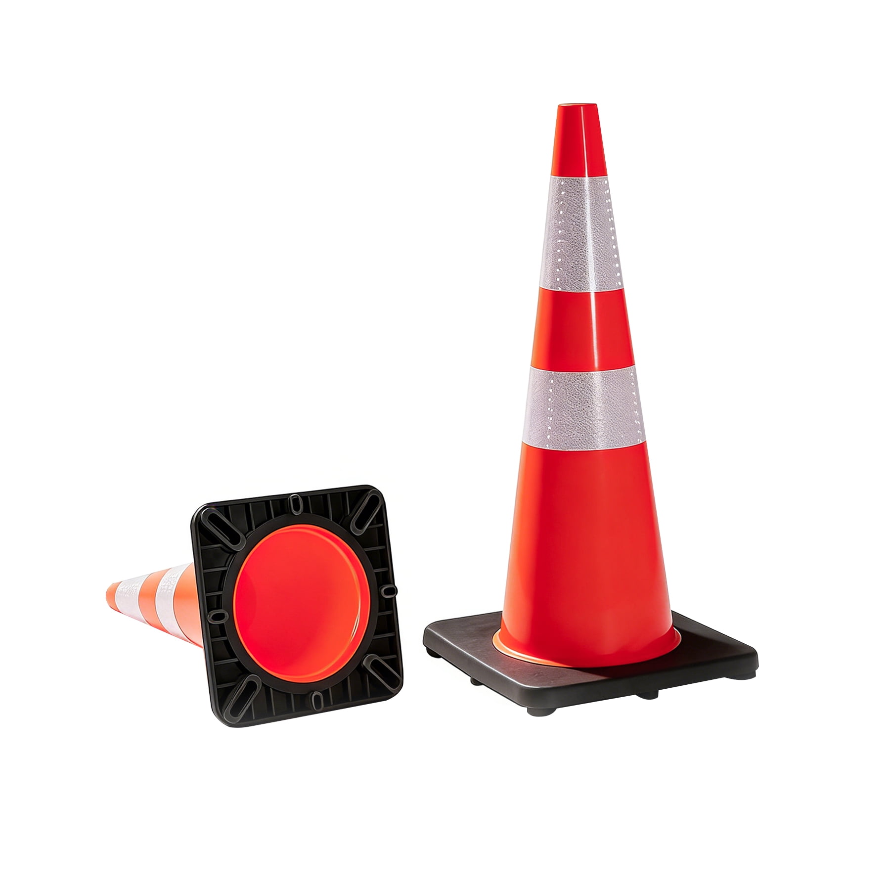 Chery Industrial 28" Orange Traffic Cones with 2 Reflective Collars and ...