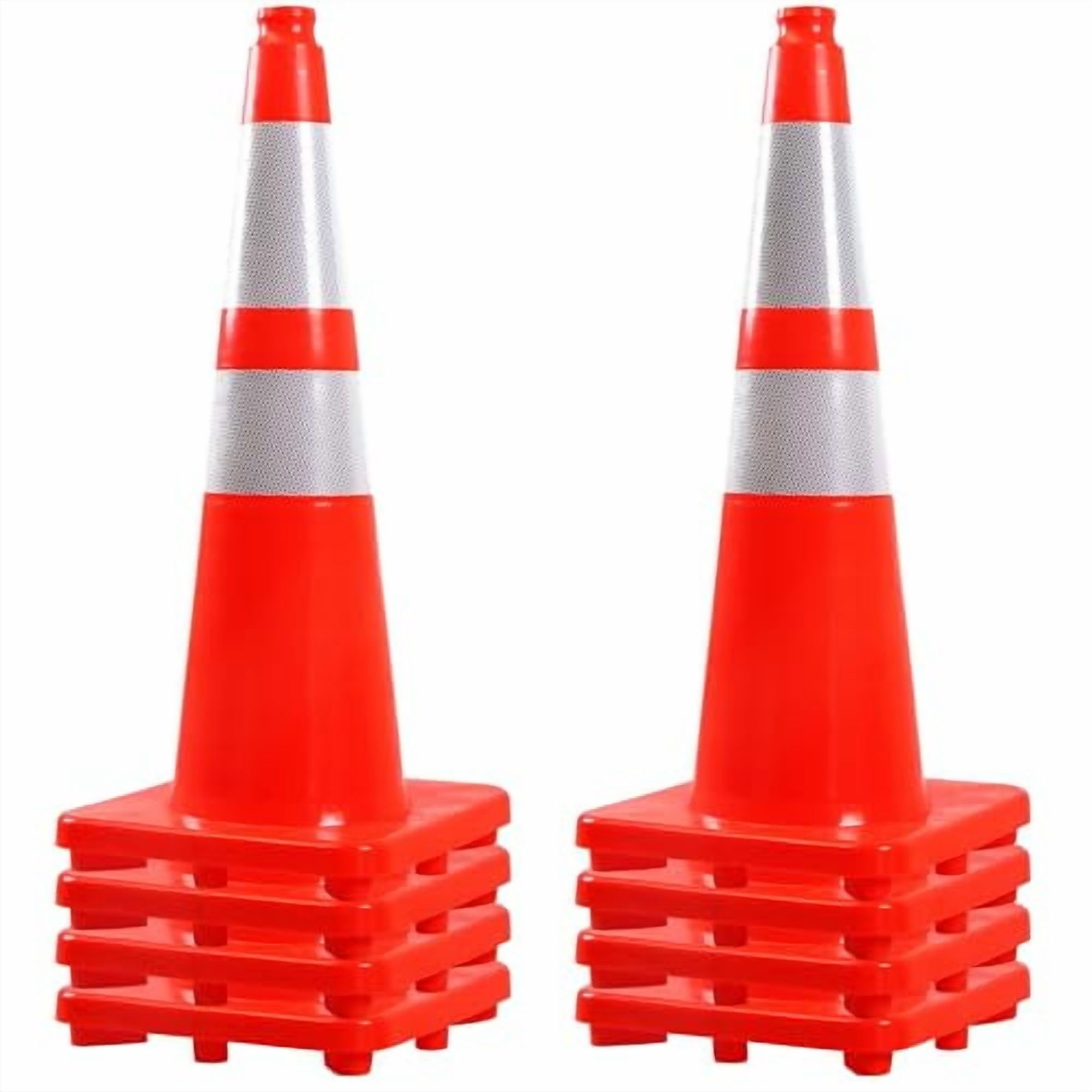 28" Orange Traffic Cones 8 Pcs Safety Cones PVC Construction Cones w ...