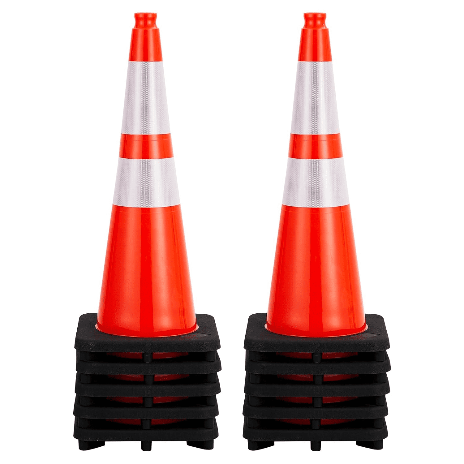 28" Orange Traffic Cones PVC Parking Construction Safety Cones w/2 ...