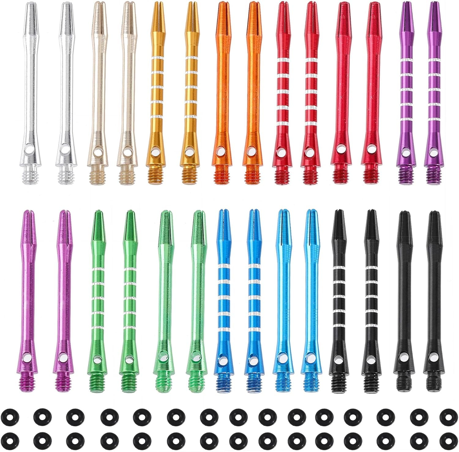 28 PCS Alloy Dart Shafts for Steel Tips and Soft Tip Darts 14 Style ...