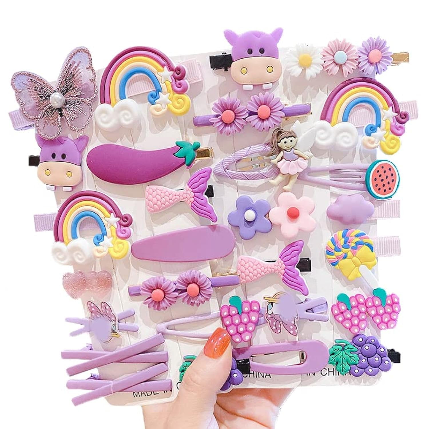 28 PCS Cute Hair Clips Fashion Girls Hair Accessories Flower Fruit ...