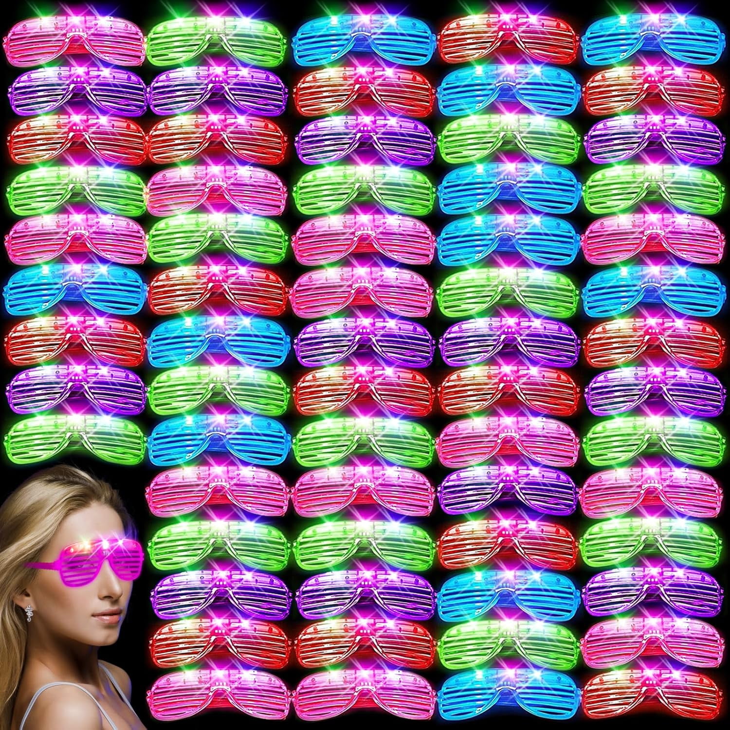 28 PCS Light up Glasses, Glow Glasses, Led Glasses, Glow In The Dark ...