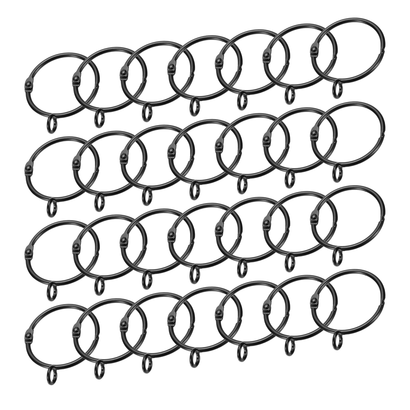 28 PCS Openable Curtain Rings Metal Eyelet 1.5inch Black - Walmart.com
