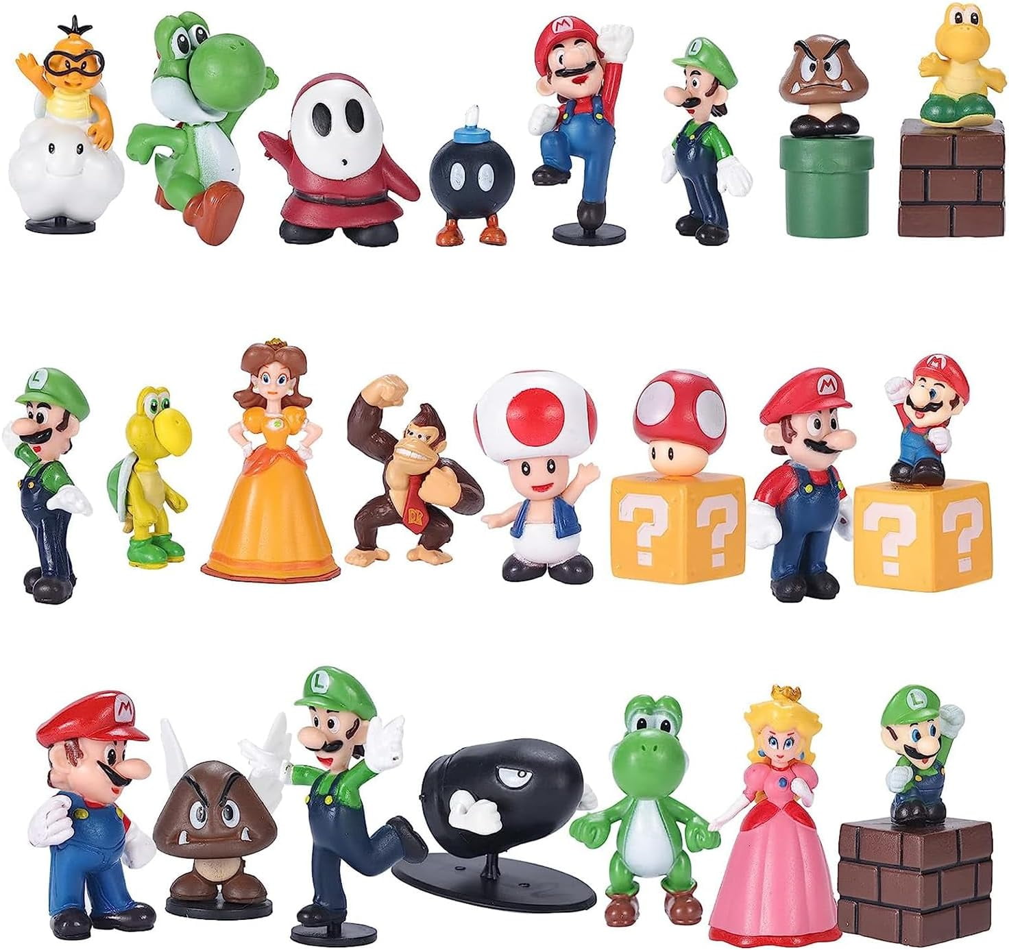 28 PCS/Set Mario Bros Action Figures, Brother Character Cake Toppers ...
