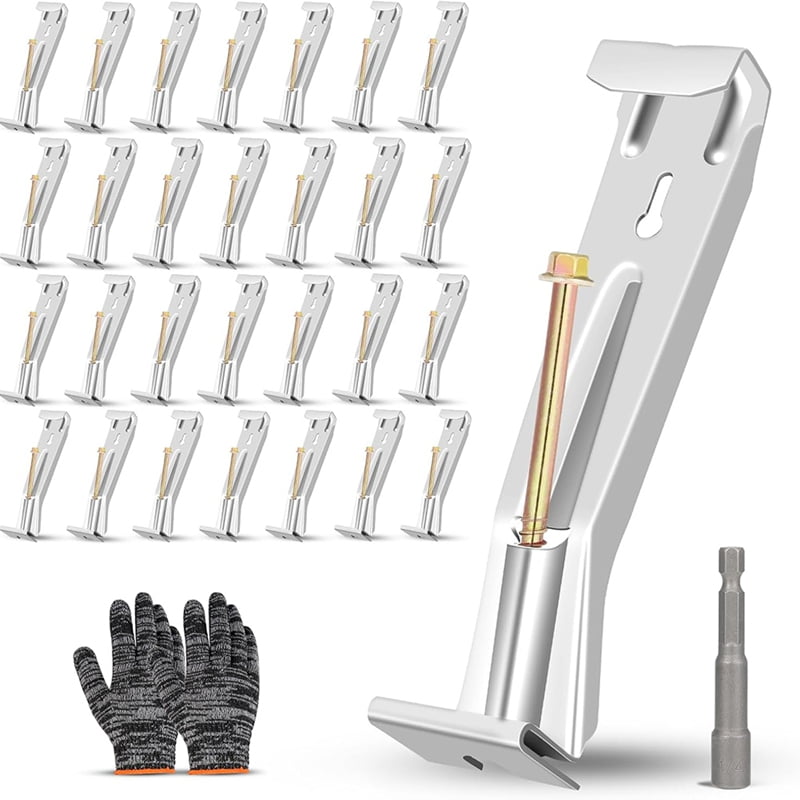 28-Pack Concealed Gutter Brackets, Sturdy Rain Gutter Brackets with ...