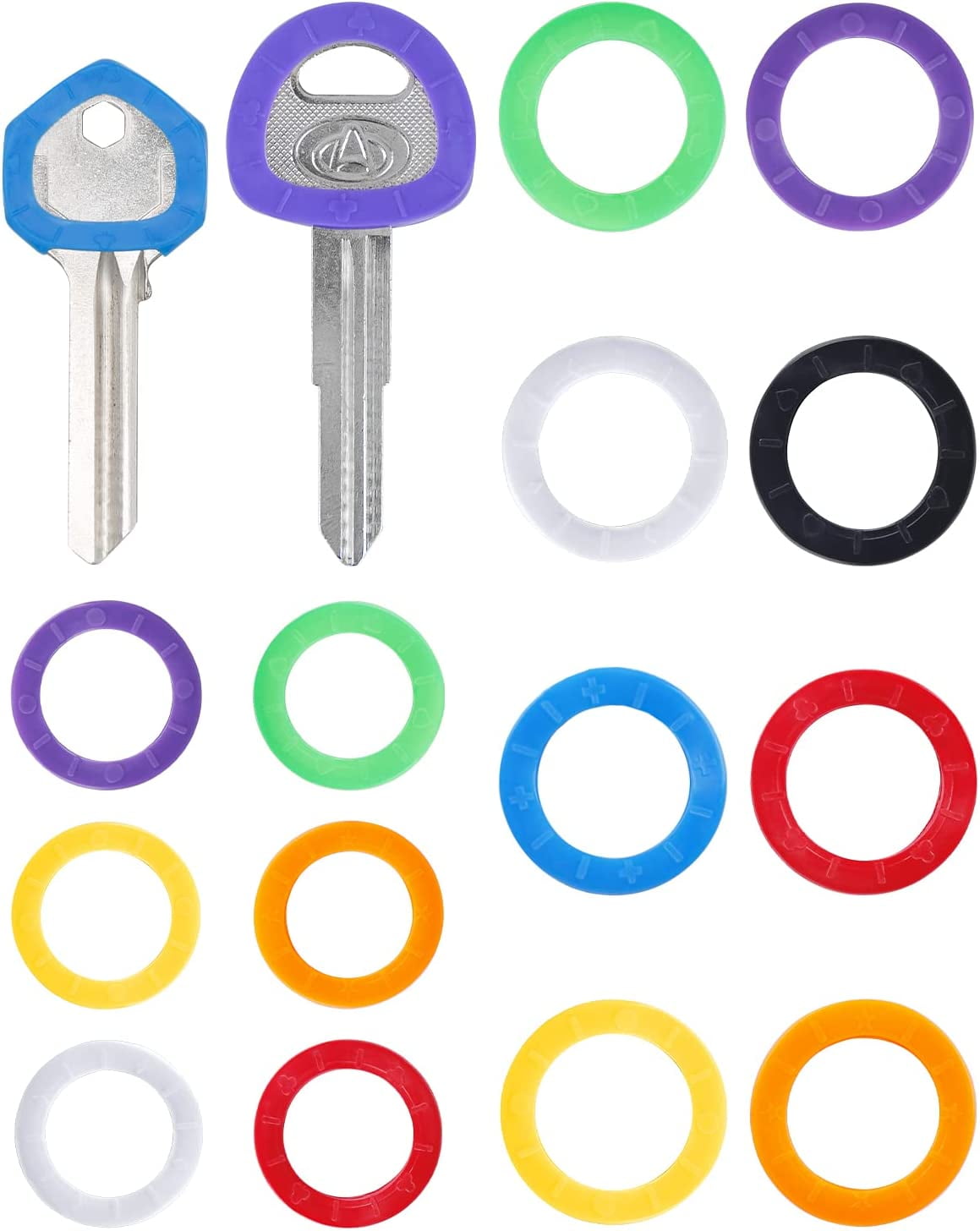 28 Pack Key Caps Covers Set in 9 Colors 2.5cm and 3cm Plastic Key ...