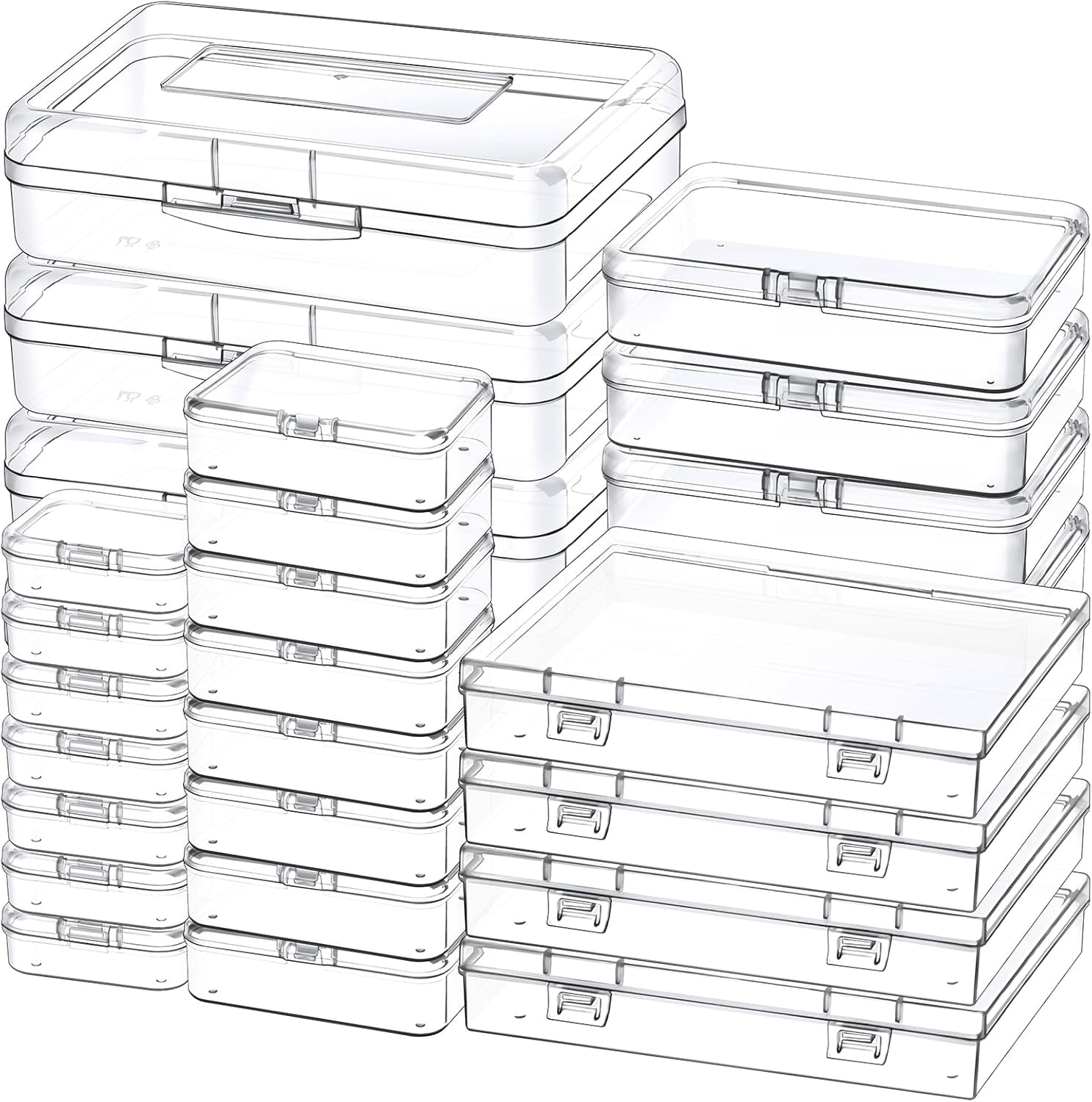28 Pack Mixed Sizes Small Plastic Storage Containers, Mini Rectangular ...