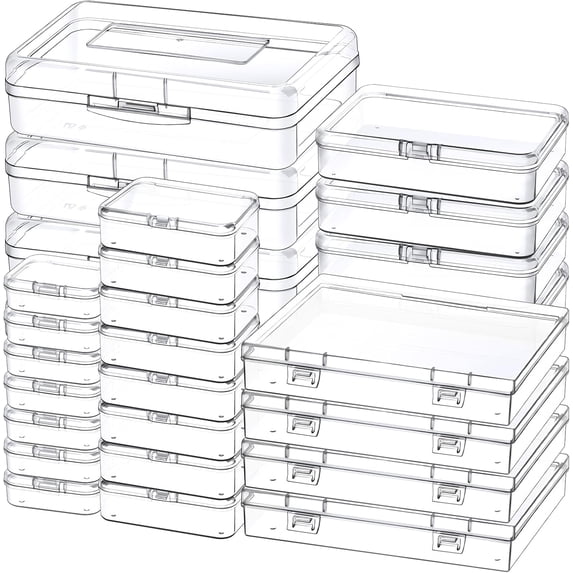 28 Pack Mixed Sizes Small Plastic Storage Containers, Mini Rectangular ...