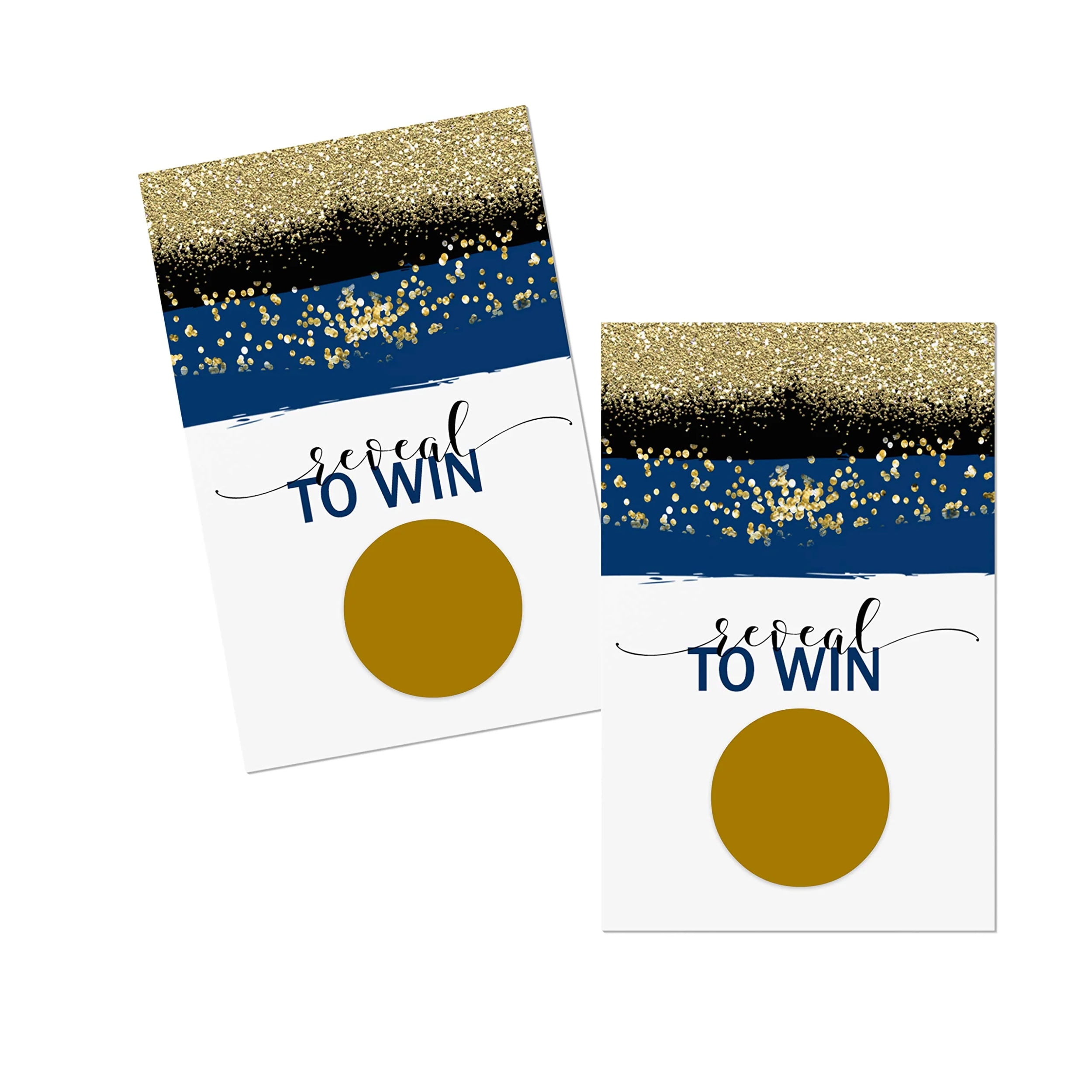 28-Pack Navy & Gold Scratch Off Game Cards by Paper Clever Party ...