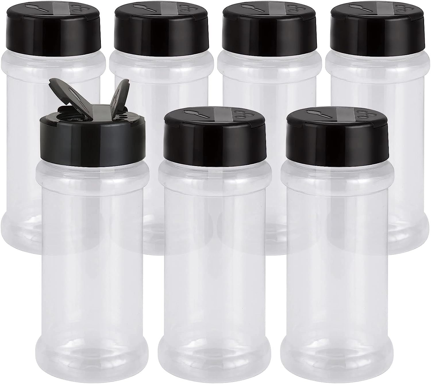 28 Pack Plastic Spice Jars with Shaker Lids and Labels, 3.4oz Plastic ...