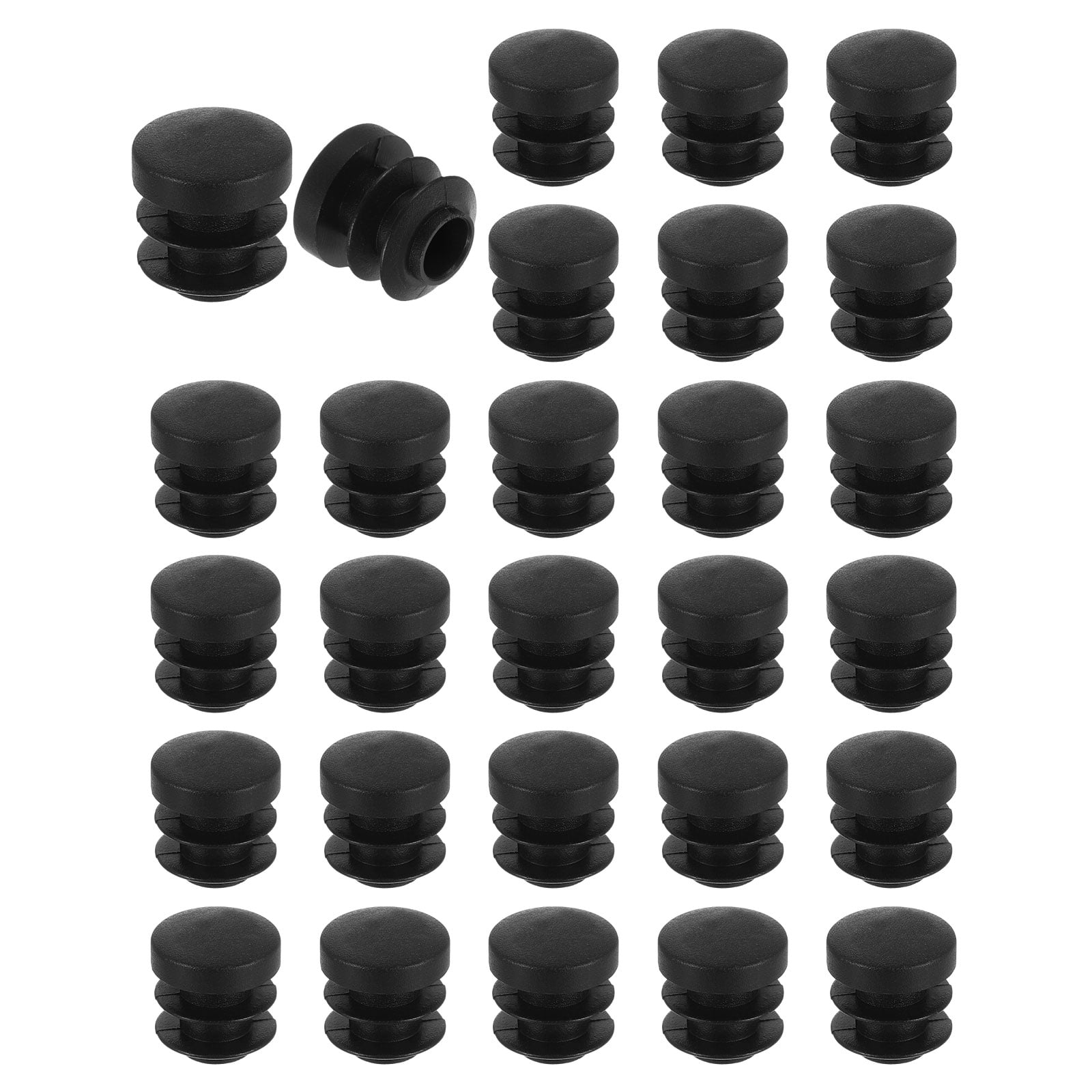 28 Pack Round Plastic Plug, Black Tubing End Cap Plugs, 14mm(0.55 Inch ...