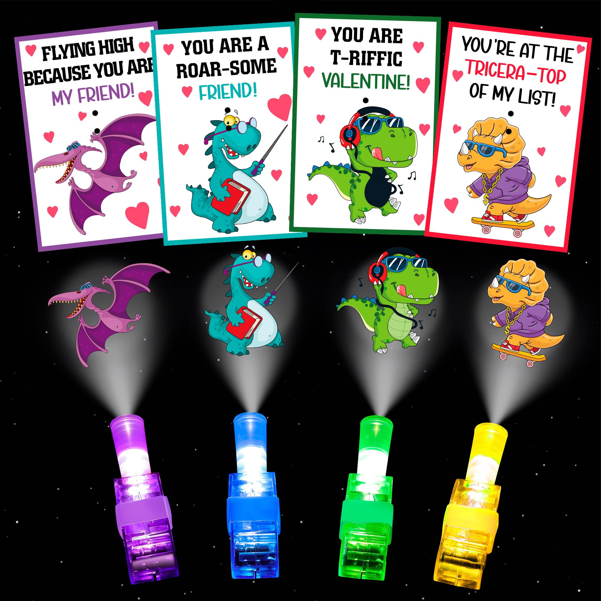 28 Pack Valentines Cards for Kids with Finger Valentines Day Gifts for ...