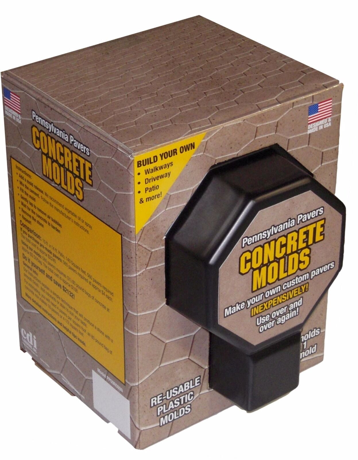 28 Paver Molds for Concrete, Lot of 28 Interlocking Octagon Patio ...