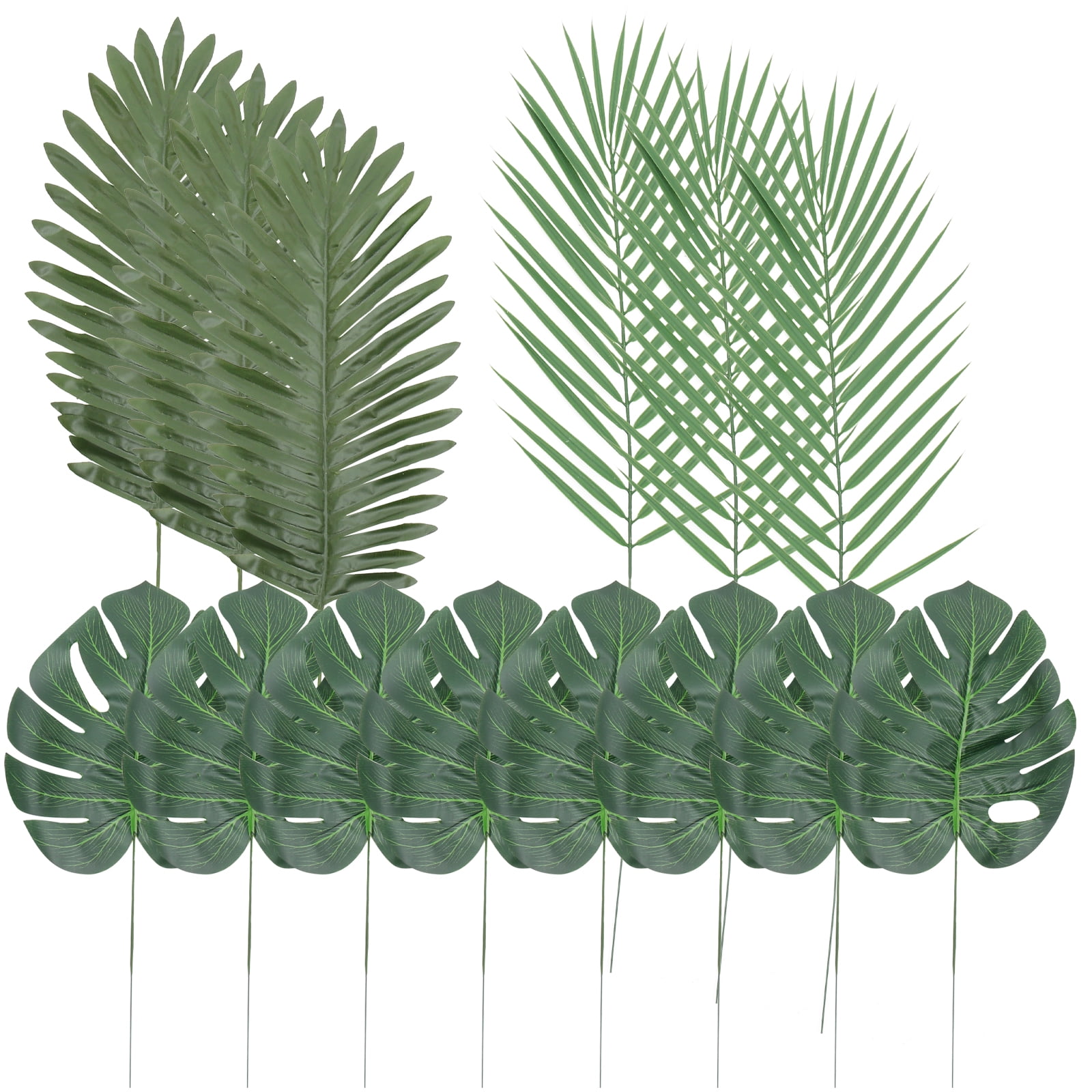 28 Pcs Artificial Green Leaves Fake Large Leaves Artificial Tropical ...