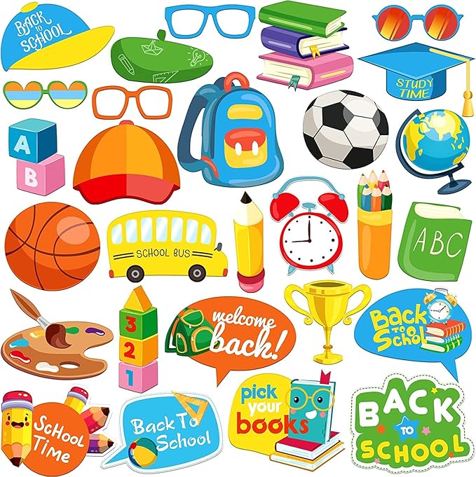 28 Pcs Back to School Season Photo Booth Props, School Selfie Props ...