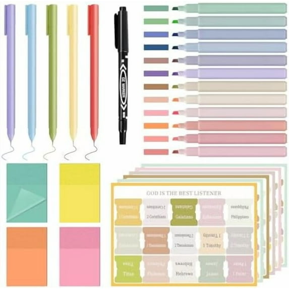 28 Pcs Bible Study Supplies, Journaling Kit for Women, Morandi Bible ...