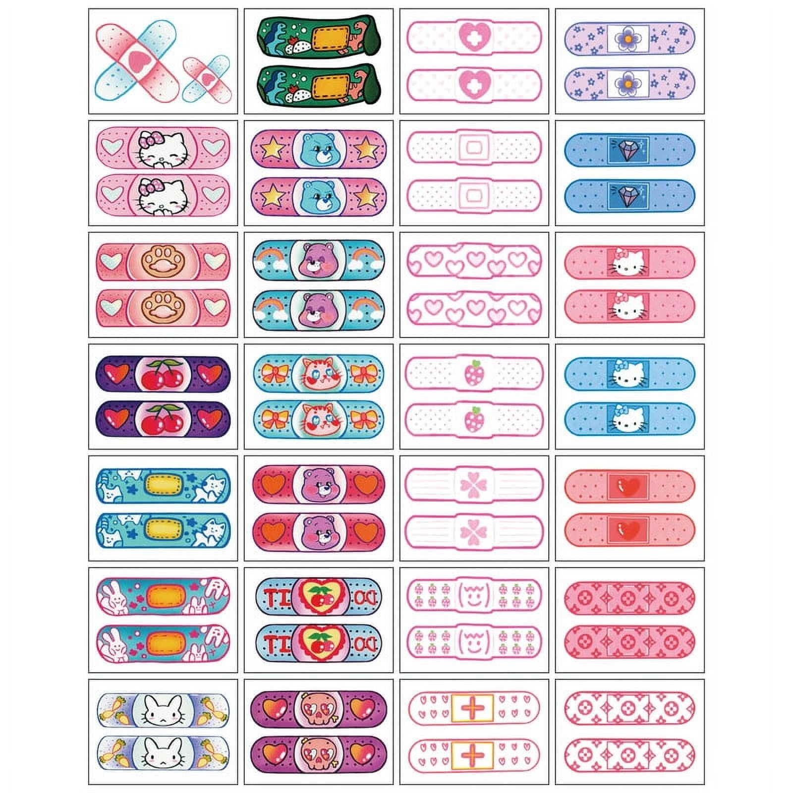 28 Pcs Children's Band-aid Tattoo Stickers Ins Style Cartoon Cute ...