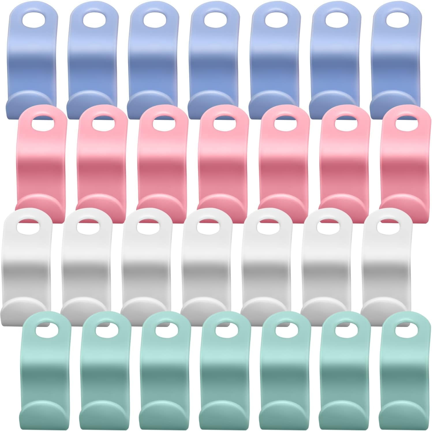 28 Pcs Clothes Hanger Connector Hooks, Multicolor Connecting Hanger ...