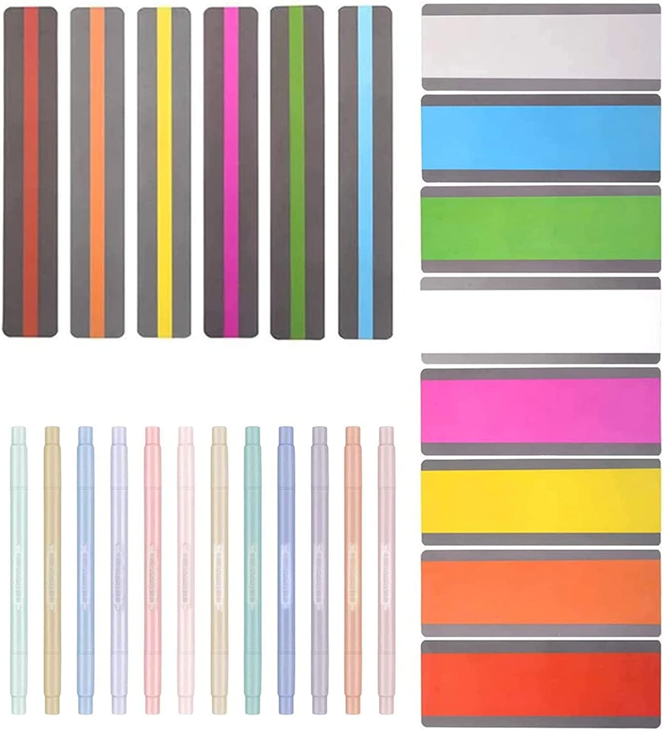 28 Pcs Guided Reading Strips Set,Color Overlays for Dyslexia,Tools ...