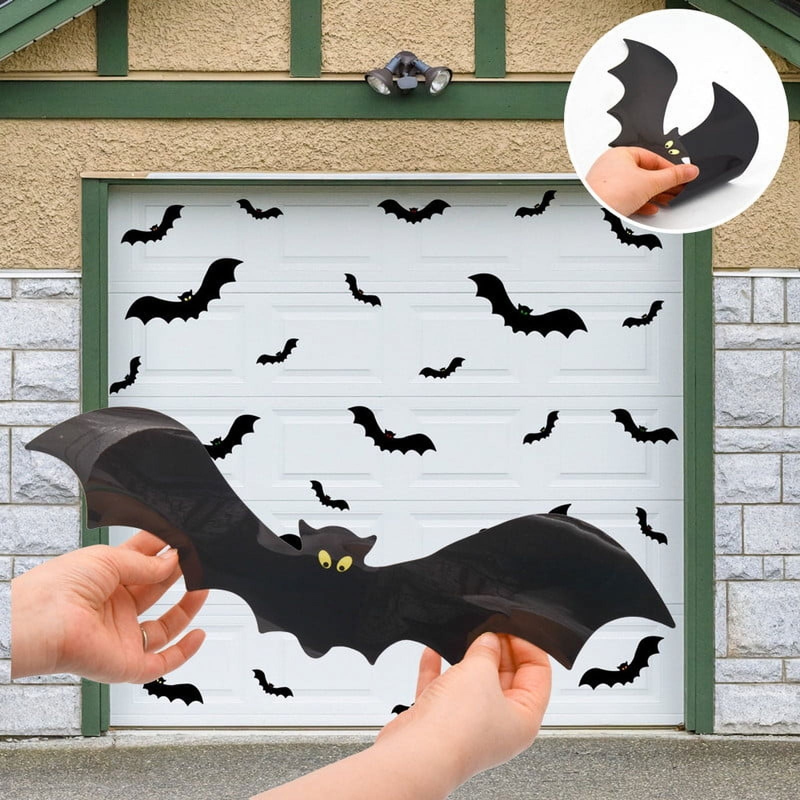 28 Pcs Halloween Magnetic Bats Garage Door Decorations Black Magnets ...