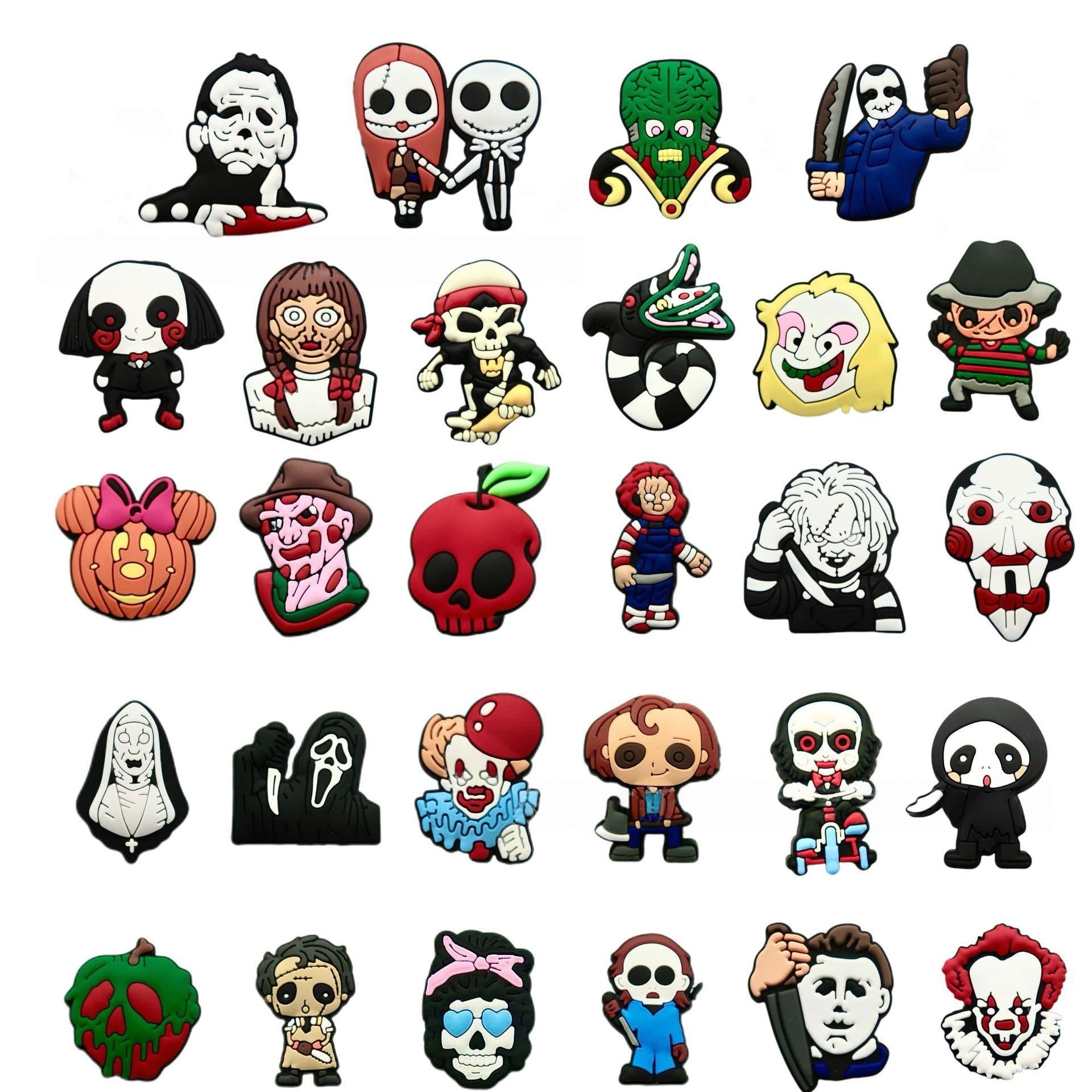 28 Pcs Horror Movie Shoe Charms for Clog Sandals, Cute Shoes Decoration ...