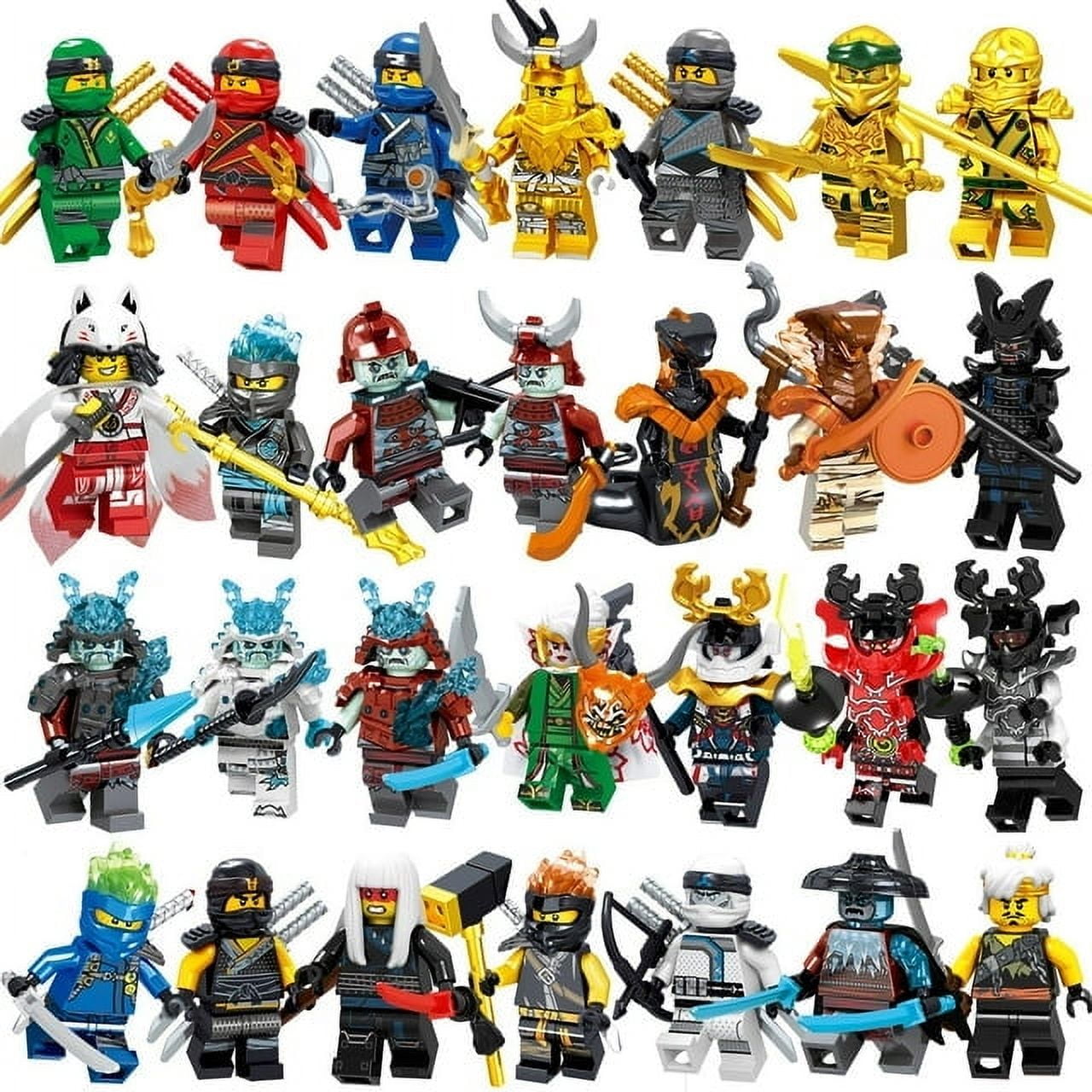 28 Pcs MOC Ninja Blizzard Samurai Building Blocks Toy Set, Zane Kai Jay ...