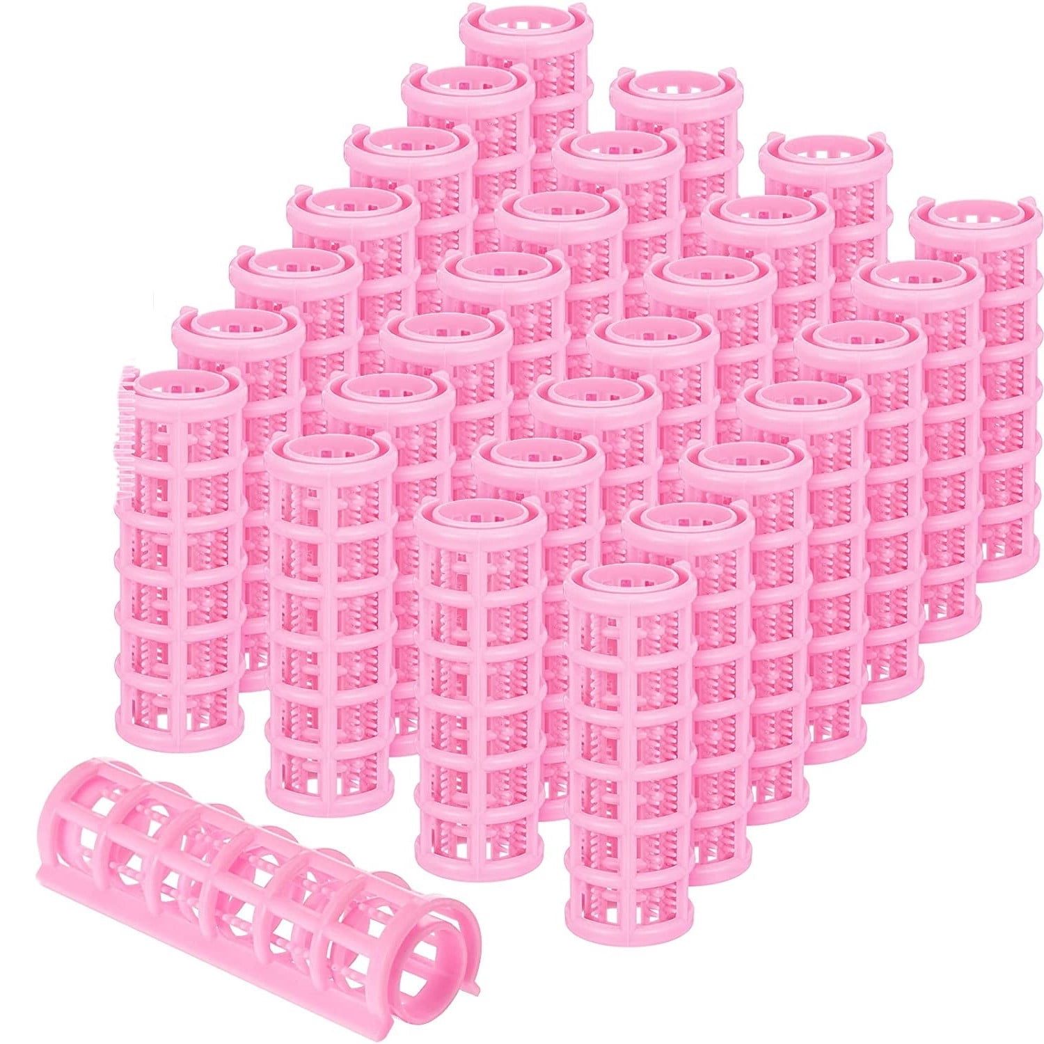 Happon 28 Pcs Plastic Hair Rollers, 0.6 inch Self Grip Curlers, DIY ...