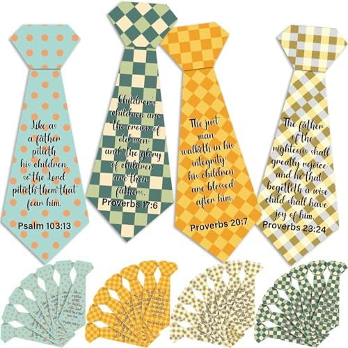 28 Pcs Religious Father's Day Tie Cards for Church Sunday School ...