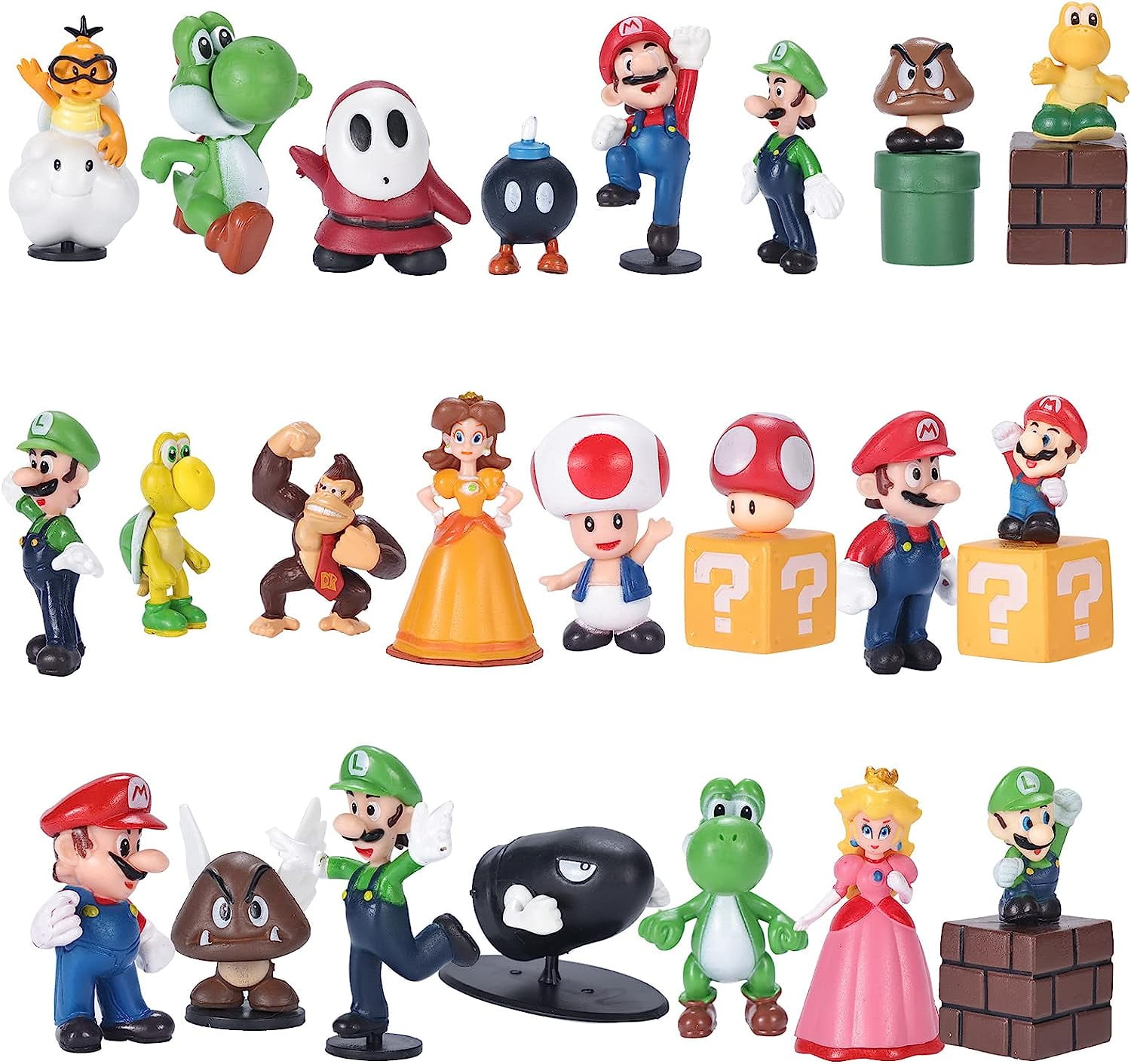 28 Pcs Set Mario Toy Bros Super Mary Princess, Turtle, Mushroom ...