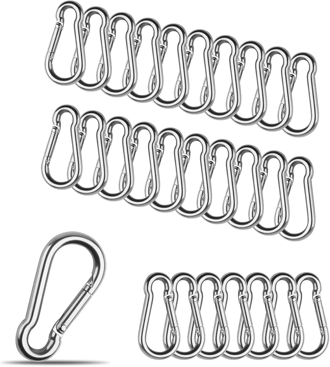 28 Pcs Small Carabiner Clip, 1.57inch Carabiners Clips, Stainless Steel ...