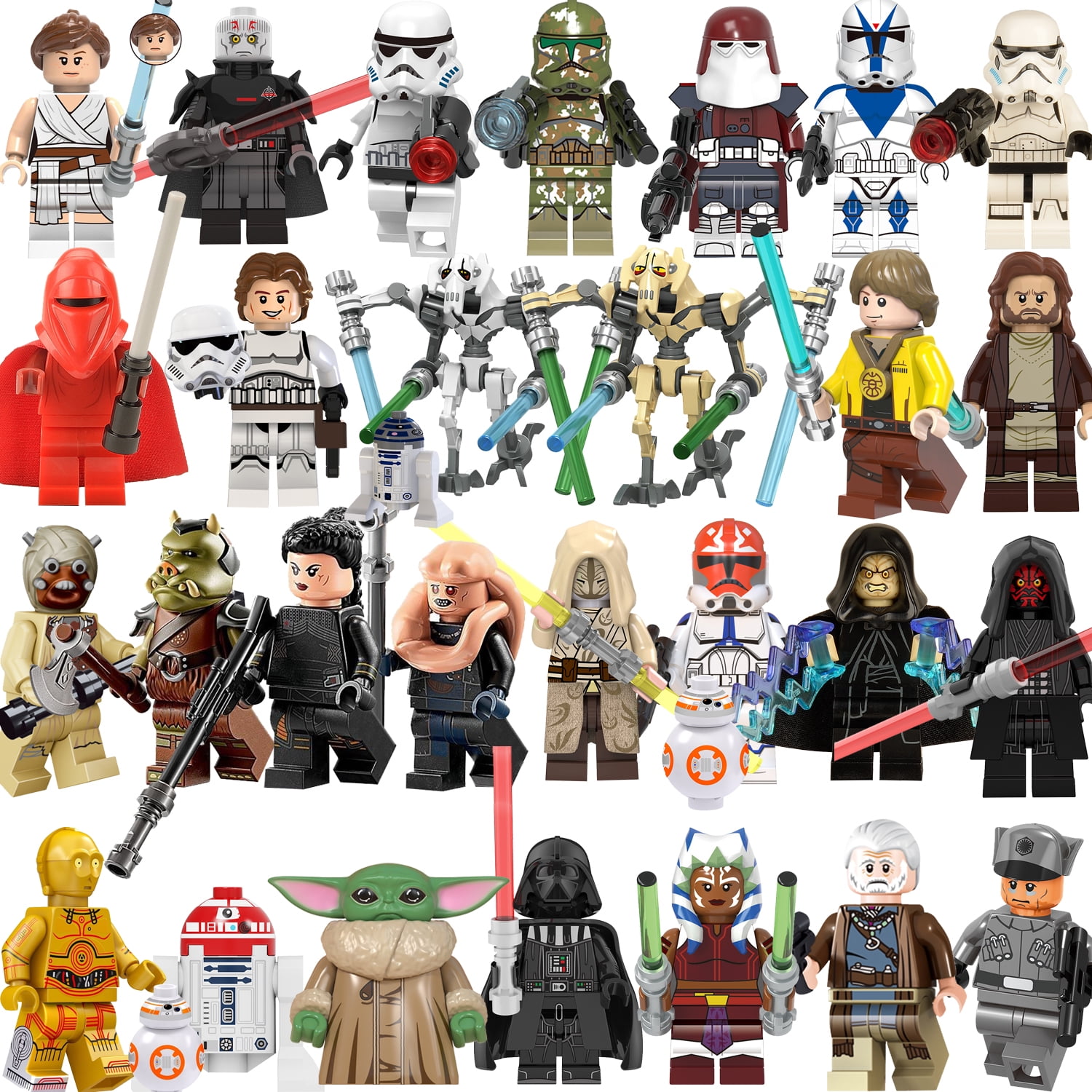 28 Pcs Space Wars Battle Droids Clone Troopers Minifigures Obi-Wan ...
