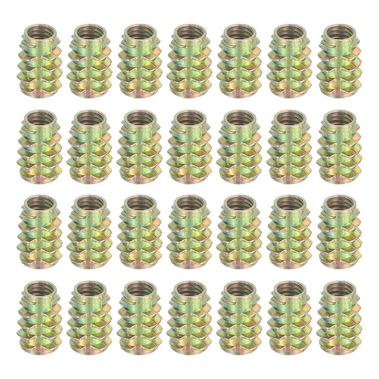 28 Pcs Threaded Inserts for Wood, Zinc Alloy M6 Hex-Flush Thread ...