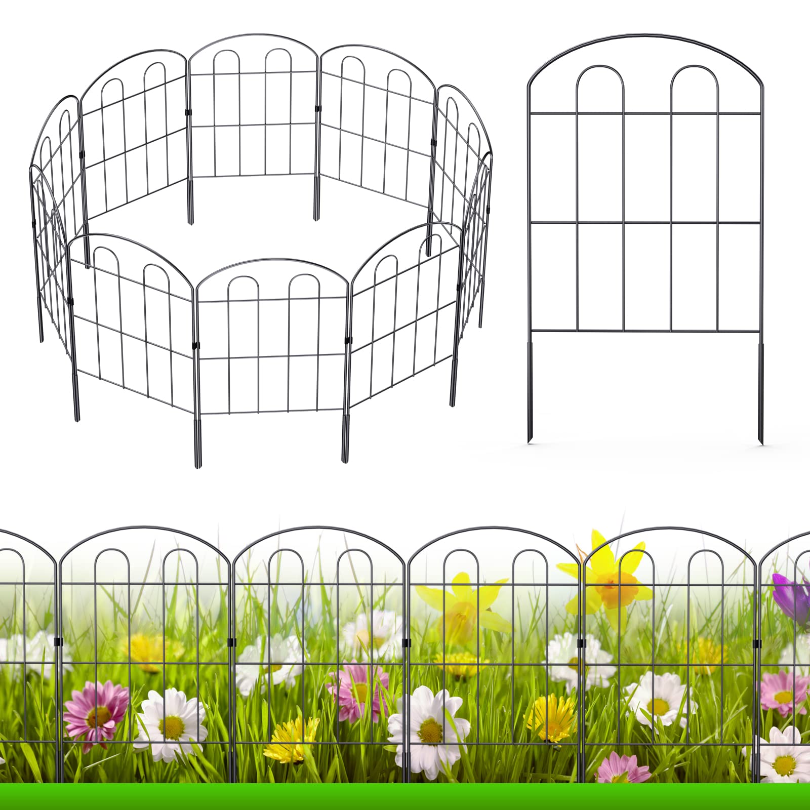 Mtb Decorative Garden Border Fence Panel 32 In X 24 In Pack Of 5