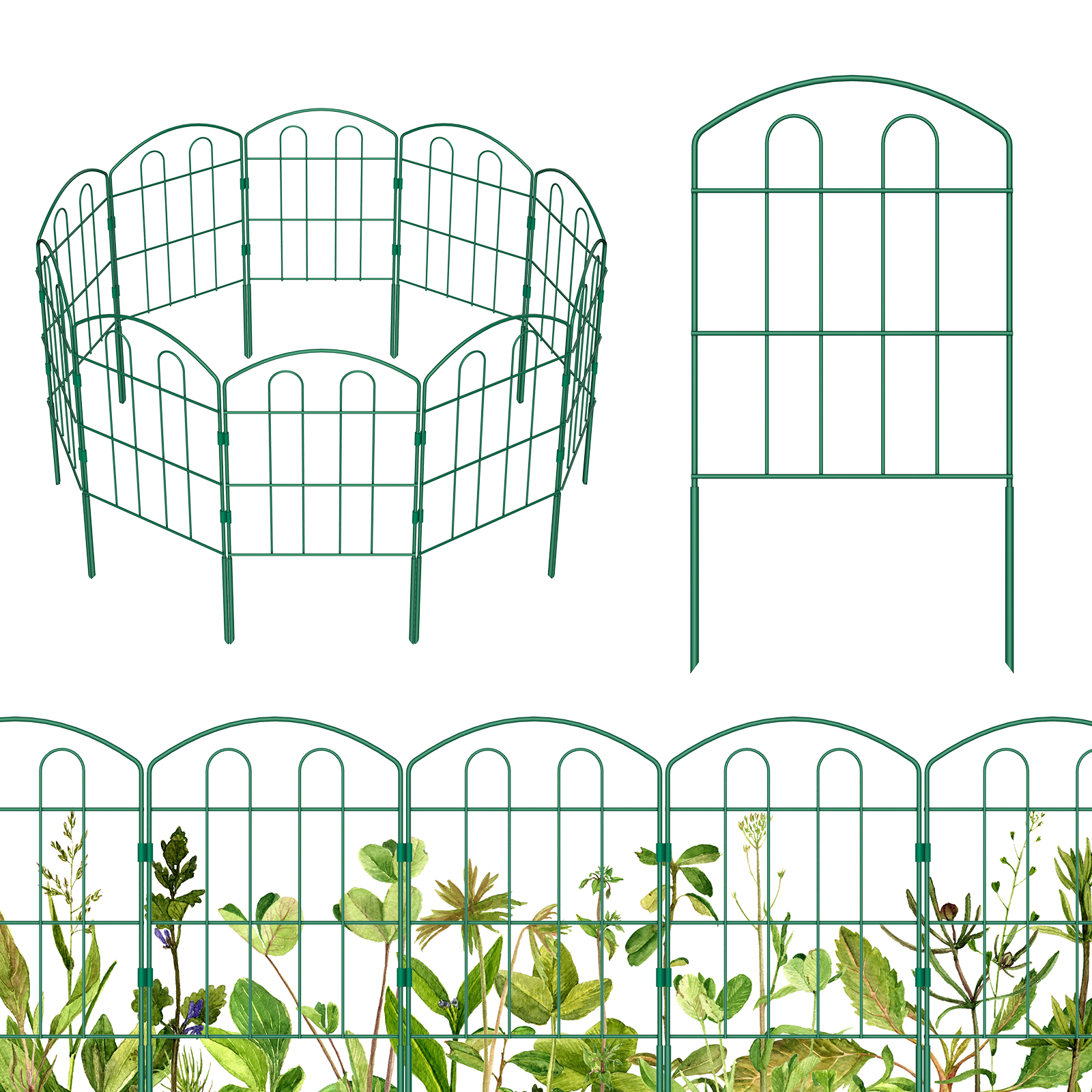 4 PCS Garden Fence Mesh Fences Landscape Border Panel Multi-purpose ...