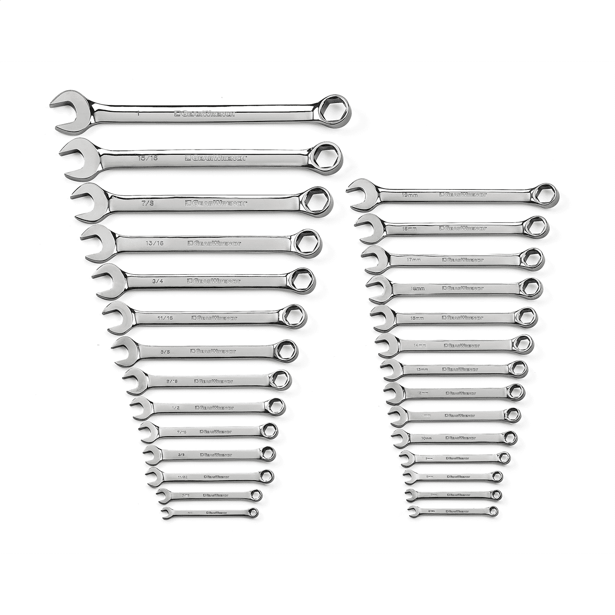 28 Piece Full Polish Comb Wrench Set 6 Pt SAE/MM - Walmart.com
